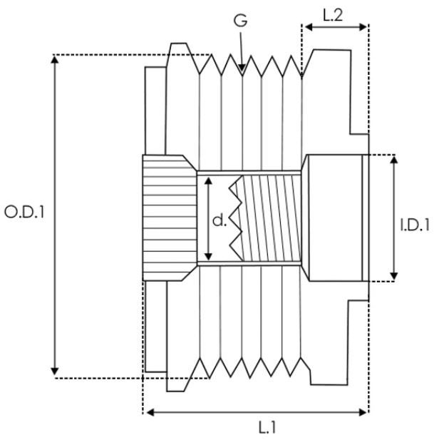920692(LITENS) - Fulie cu ambreaj - Litens