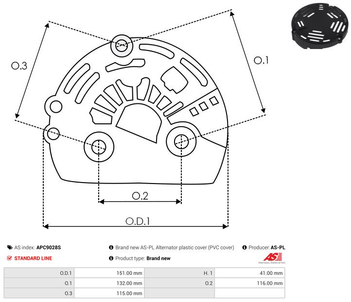 APC9028S - Capac plastic alternator - Nikko
